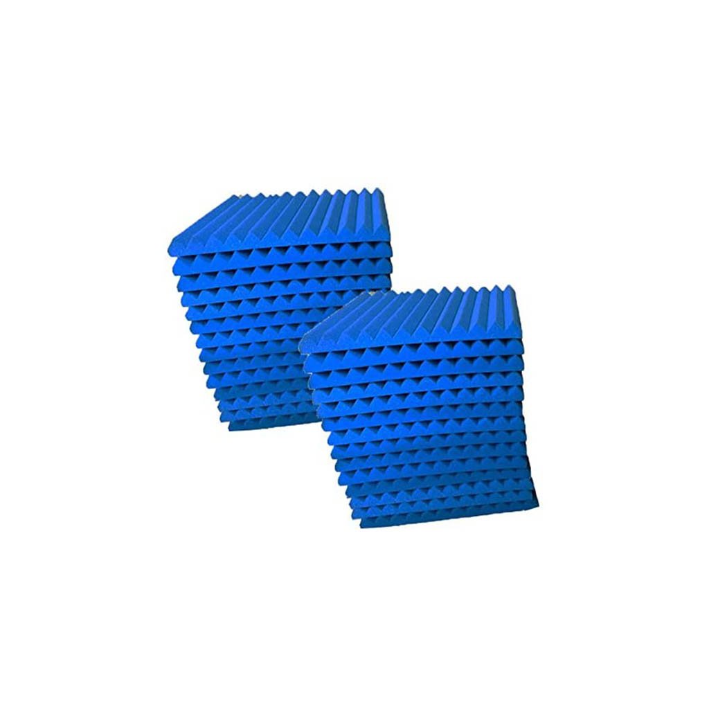 12 Pack Black & blue Foam Panel Wedge Studio Soundproofing - AX STORE