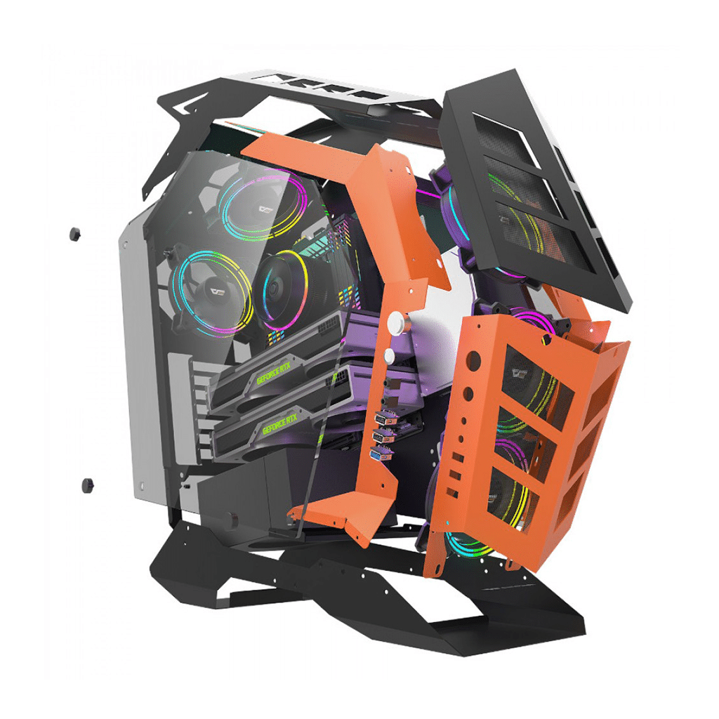 Aigo DarkFlash Knight K1 - Shiny Armour Tempered Glass Gaming Case - AX ...