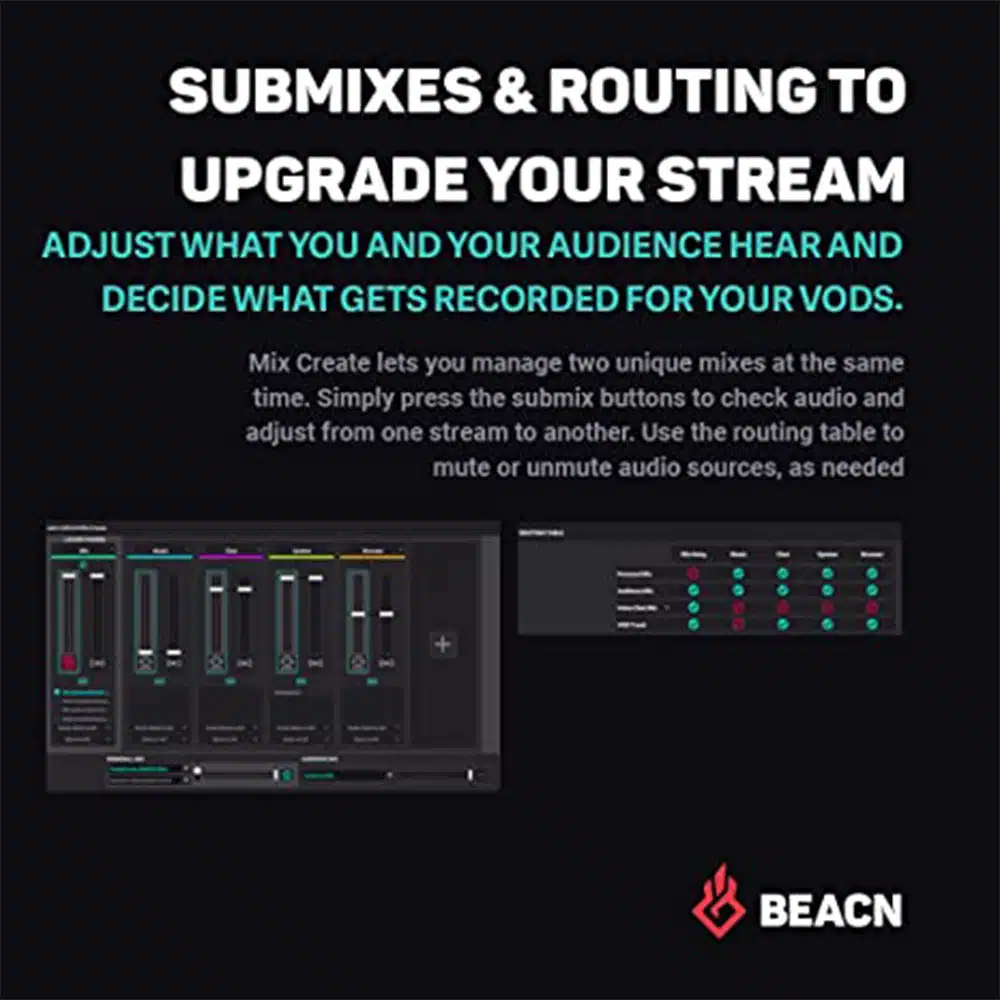 BEACN Mix Create Audio Interface | USB C Audio Mixer for Content Creators (Light) - AX STORE