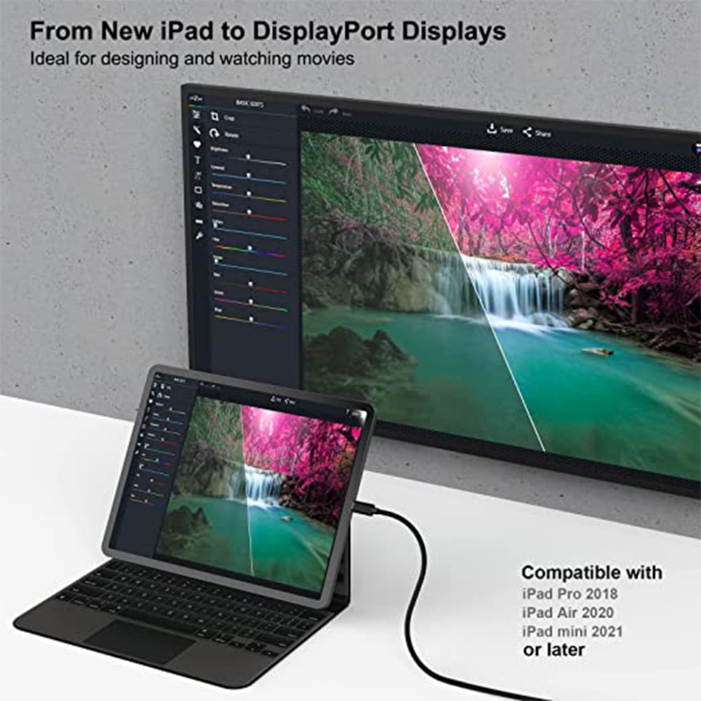 BENFEI USB C to DisplayPort Cable, 4K@60Hz 1.8M Thunderbolt 3 (USB-C ...