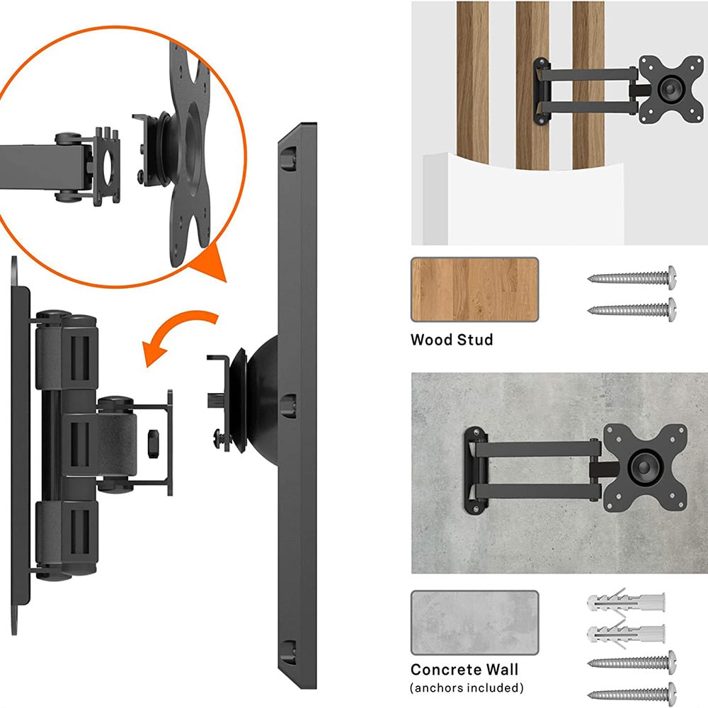 BONTEC Full Motion LCD Wall Mount Bracket for 13''-30'' - AX STORE