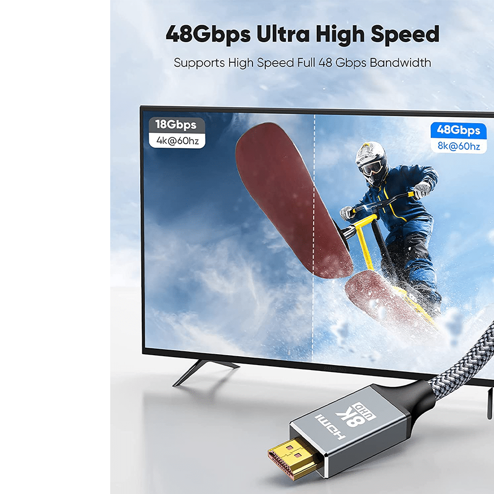 Capshi Ultra HD 48Gbps High Speed HDMI 2.1 8K Cable 2M - AX STORE