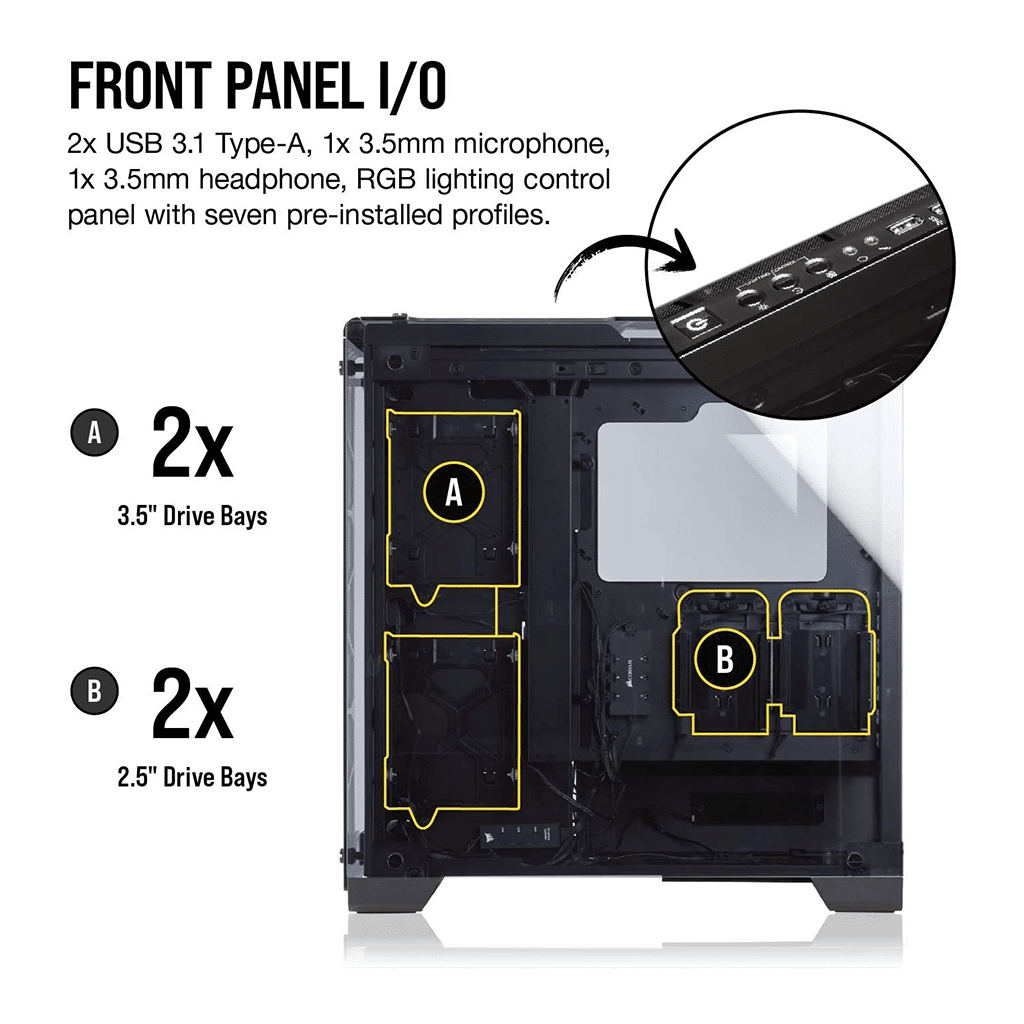 Corsair Crystal Series 570X RGB ATX Mid-Tower Case - AX STORE