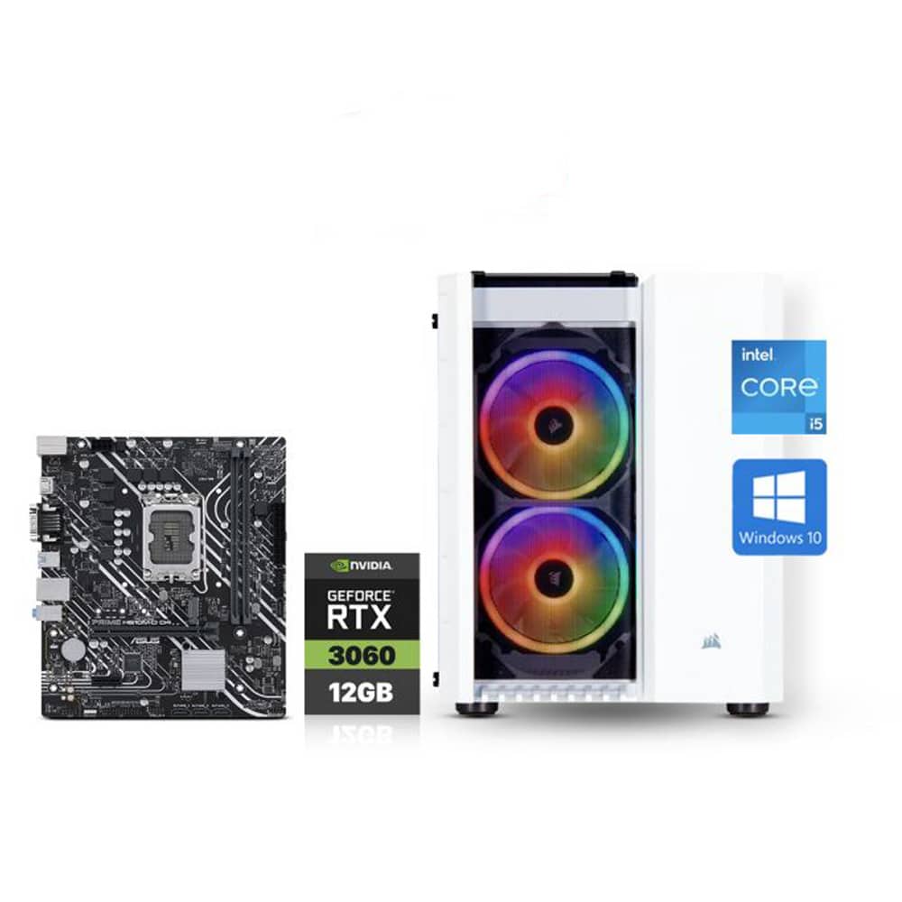 Corsair Crystal Series RGB Gaming PC i5-12400F - 3060 RTX - AX STORE