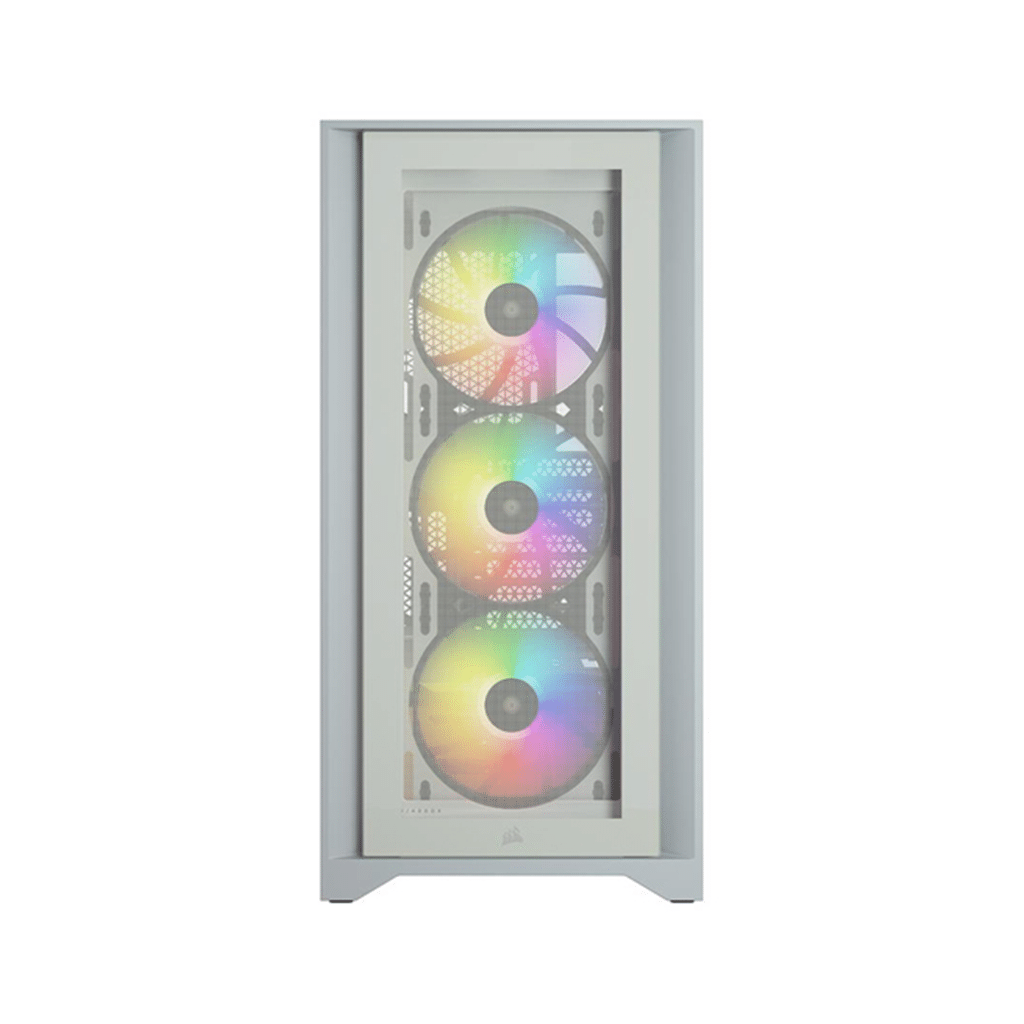 Corsair iCUE 4000X RGB Tempered Glass Mid-Tower ATX Case — White - AX STORE