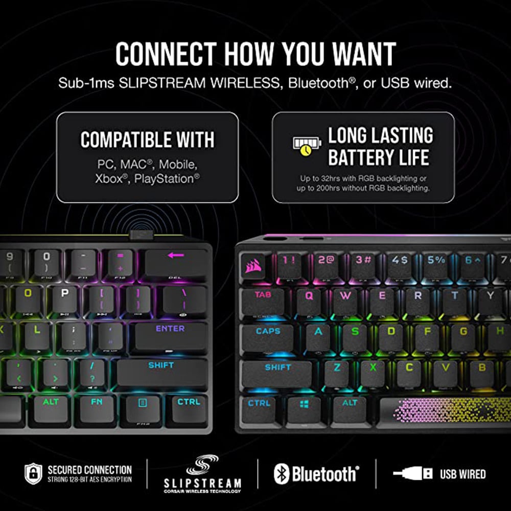 Corsair K70 PRO Mini Wireless RGB Mechanical Keyboard - Black - AX STORE