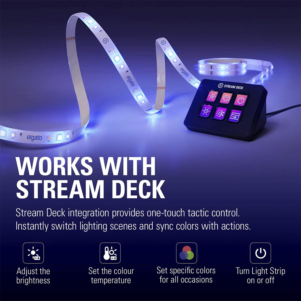 Elgato Light Strip RGBWW LEDs 2000 lumens 16 million colors - AX STORE