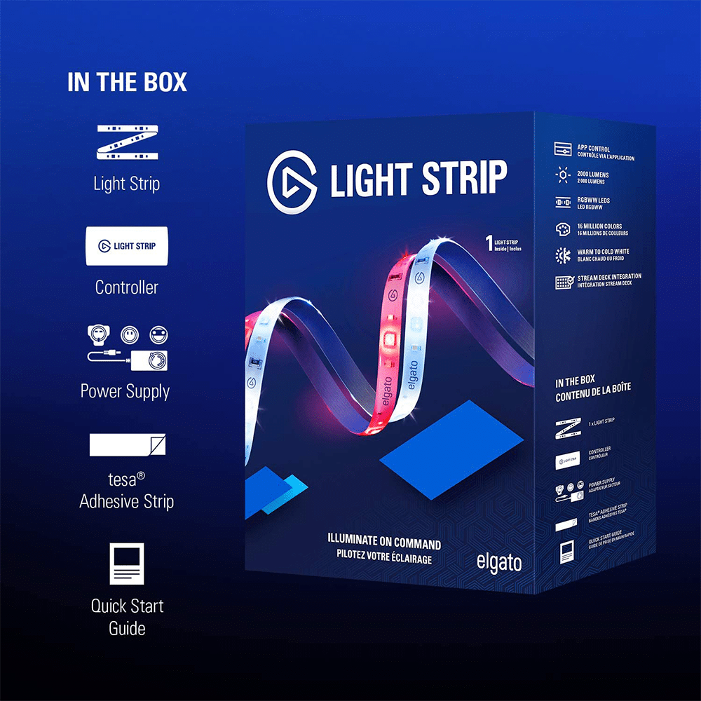 Elgato Light Strip RGBWW LEDs 2000 lumens 16 million colors - AX STORE