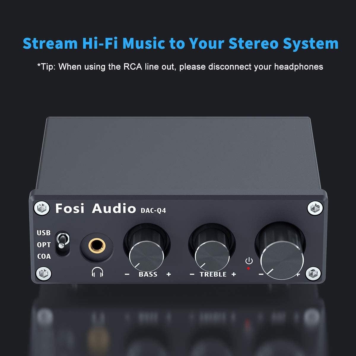 Fosi Audio Q4 - Mini Gaming Stereo DAC & Headphone Amplifier - AX STORE