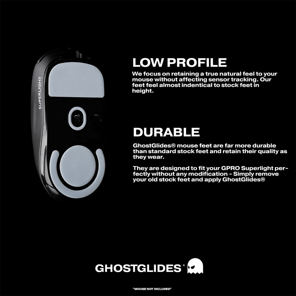 GhostGlides V2.0 Performance/Replacement Mouse Skates Feet for Logitech ...