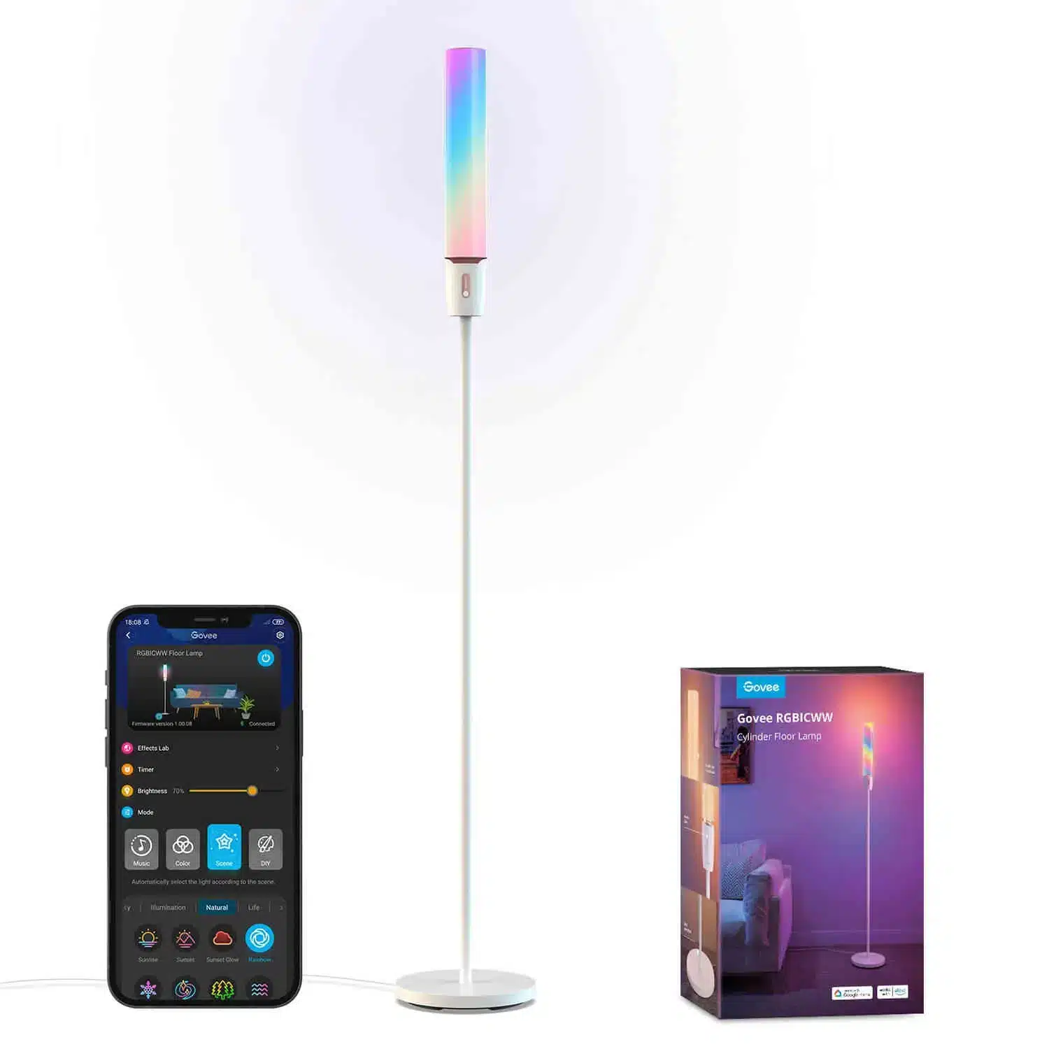 Govee RGBICWW Cylinder Floor Lamp - H6078 - AX STORE
