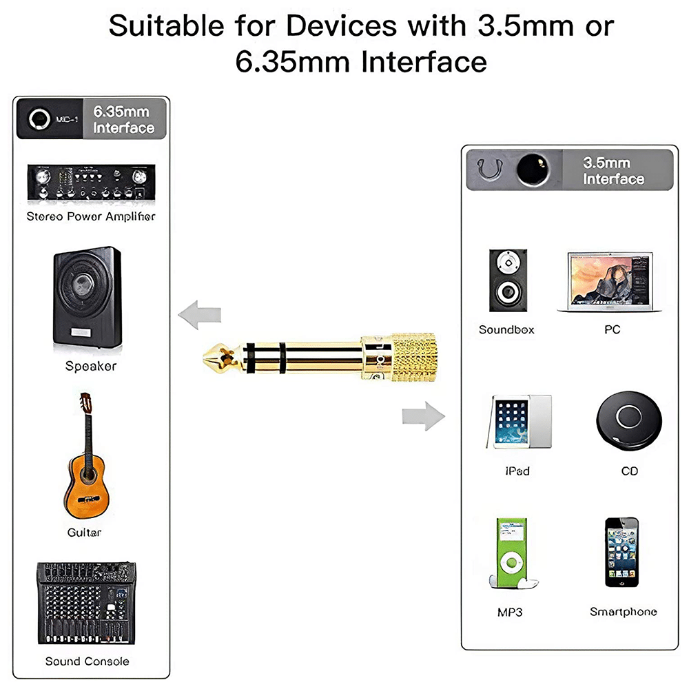 Headphone Jack Adapter 6.35mm (1/4 inch) to 3.5mm - AX STORE