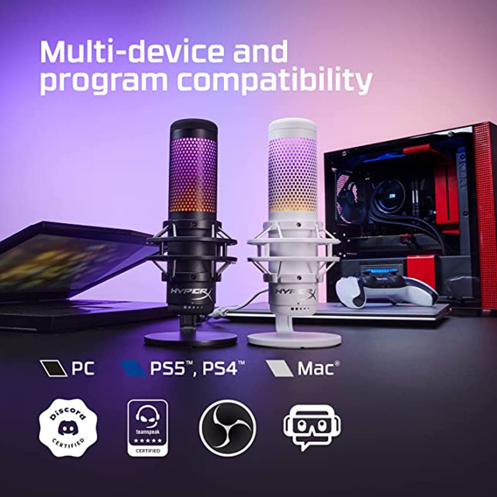 HyperX QuadCast S White - USB Microphone - AX STORE