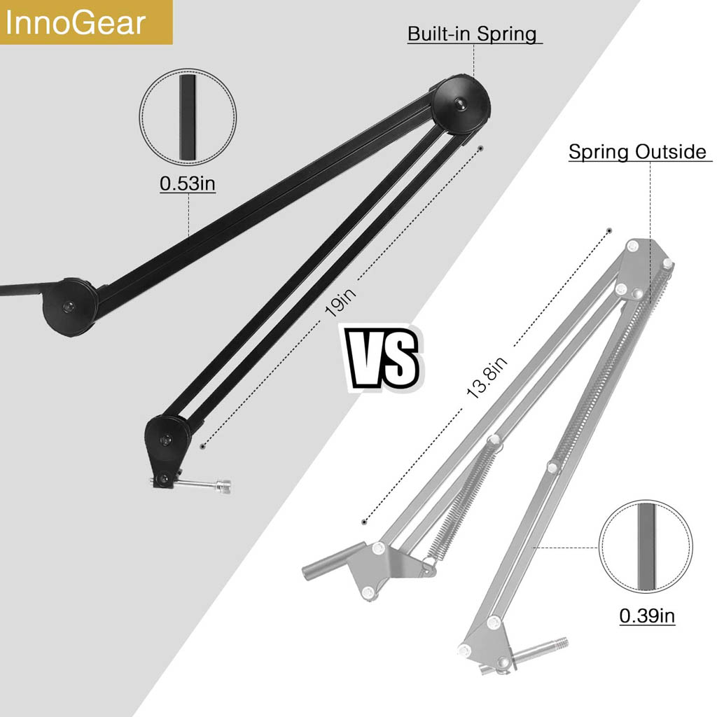InnoGear Microphone Arm Stand, Heavy Duty Mic Arm Microphone (Large ...