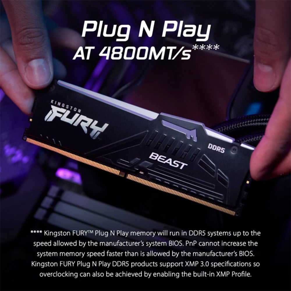 Kingston Fury Beast RGB 64GB (2x32GB) DDR5 5200MT/s CL40 Memory Kit - AX STORE
