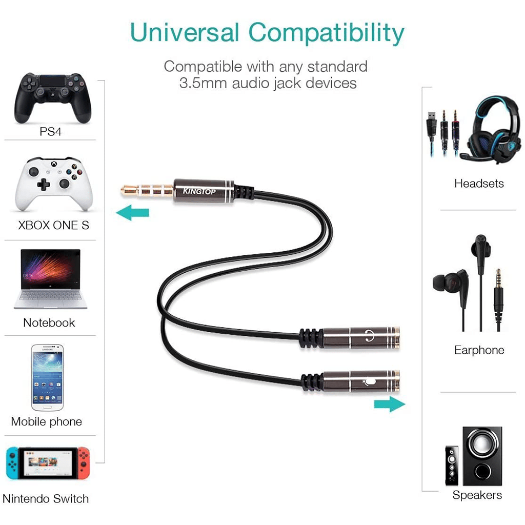 Kingtop 3.5mm Combo Audio Adapter Cable - AX STORE