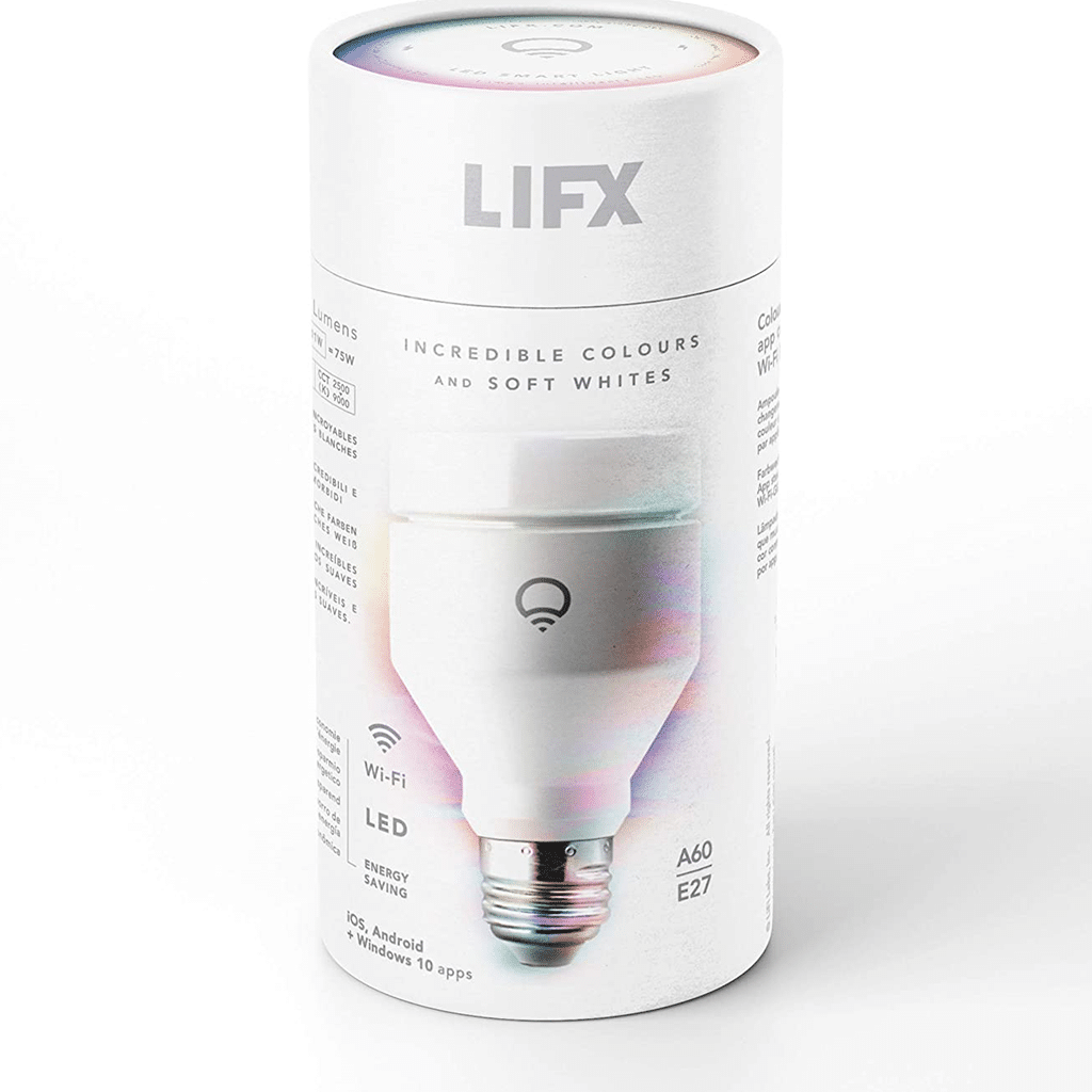 LIFX (E27) Wi-Fi Smart LED Light Bulb, Adjustable, Multicolour - AX STORE