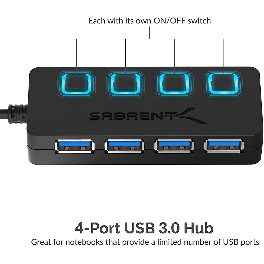 Sabrent 4-Port USB 3.0 Hub - AX STORE