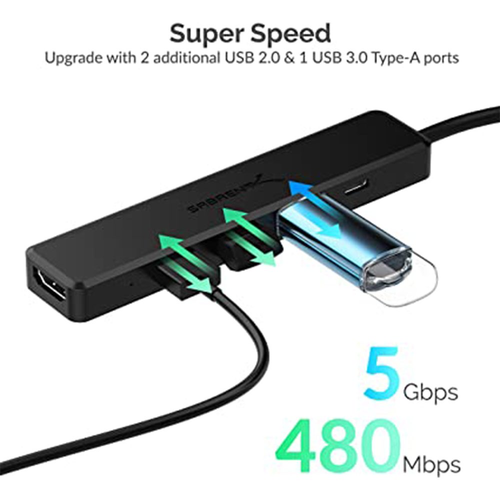 Sabrent USB C Hub 5 in 1 USB Multi-Port with 4k HDMI - AX STORE