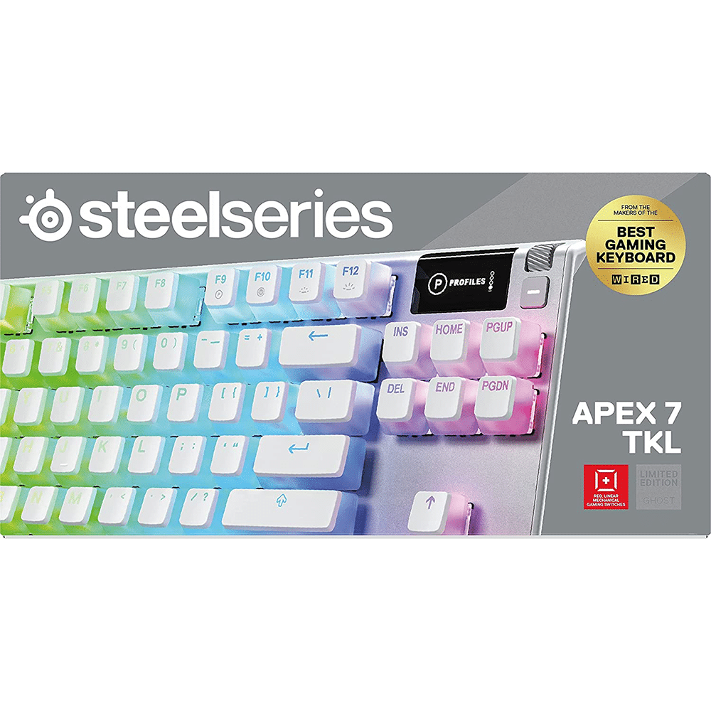 Steelseries Apex 7 TKL GHOST Red Linear Mechanical RGB Switch Keyboard ...