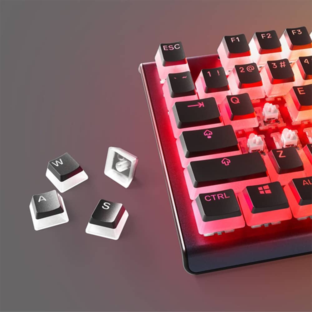 SteelSeries PrismCaps Universal Double Shot PBT Keycap - Black - AX STORE