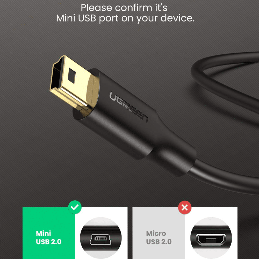 UGREEN Mini USB Cable USB 2.0 Type A to Mini B Cable Data Sync (2M ...