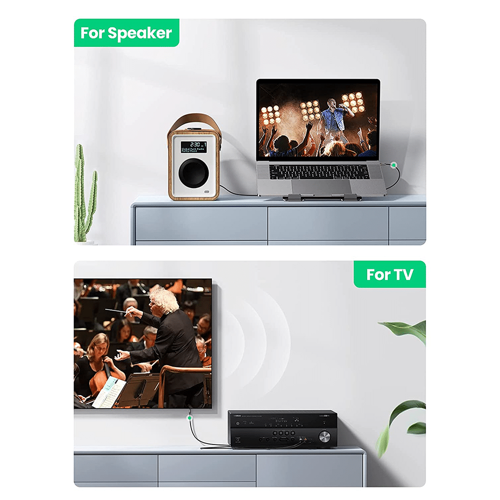 UGREEN RCA Audio Cable 2RCA Phono Male to 3.5mm Male Headphone Jack ...